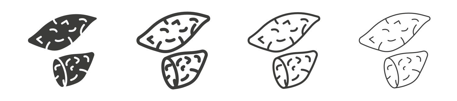Sweet potato icon set on white background Vector Image