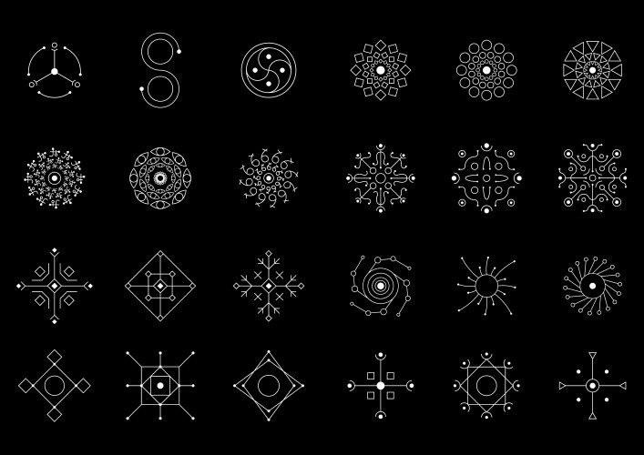 Set of icons for magic symbols Royalty Free Vector Image
