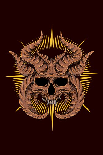 Ring horned skull Royalty Free Vector Image - VectorStock