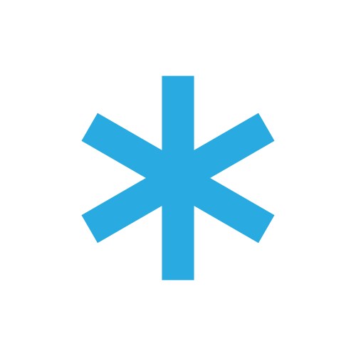 Asterisk sign silhouette art Royalty Free Vector Image