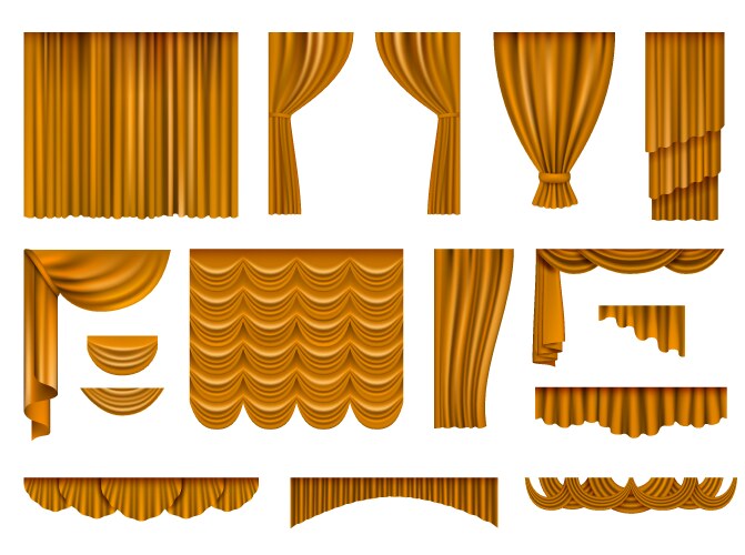 Realistic luxury curtain Royalty Free Vector Image