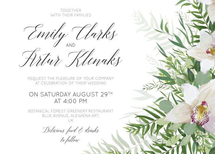 Wedding double invitation invite card design Vector Image