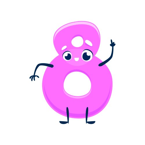 Adorable happy number 8 Royalty Free Vector Image