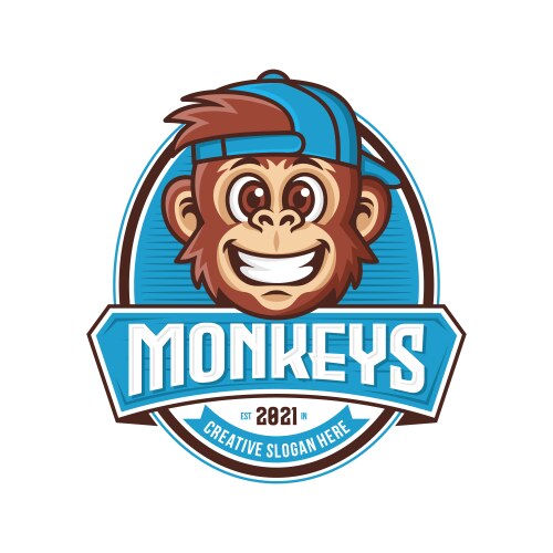 Monkey mascot logo Royalty Free Vector Image - VectorStock