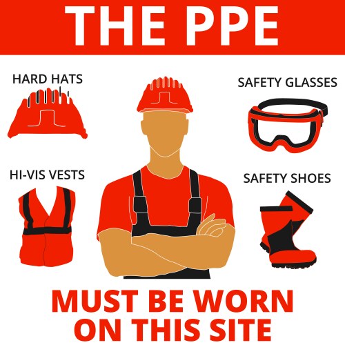 Protective equipment infographics Royalty Free Vector Image
