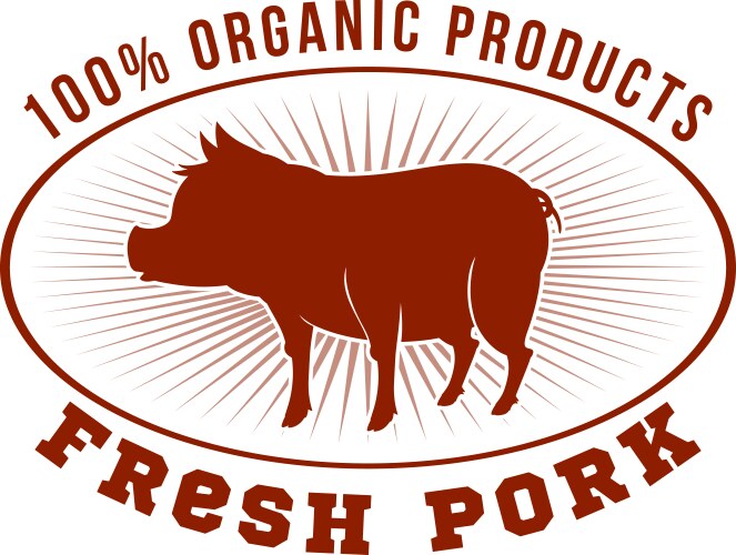 Pig farm fresh logo for pork products Royalty Free Vector