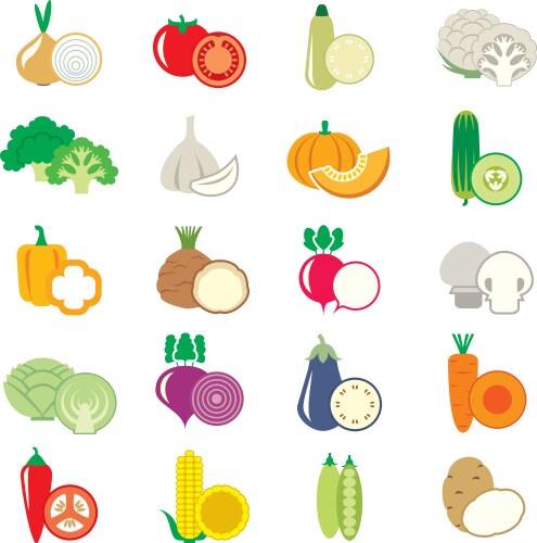 Vegetables set Royalty Free Vector Image - VectorStock