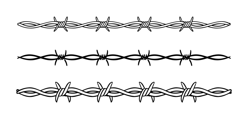 Barbed wire isolated template border barb Vector Image