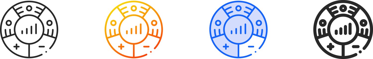 Holland iconthin linear gradient blue stroke Vector Image