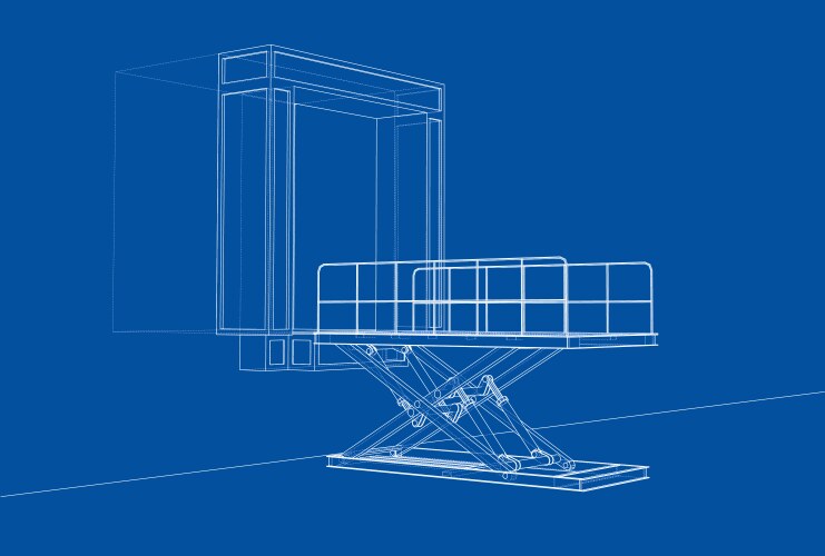 Dock leveler concept Royalty Free Vector Image