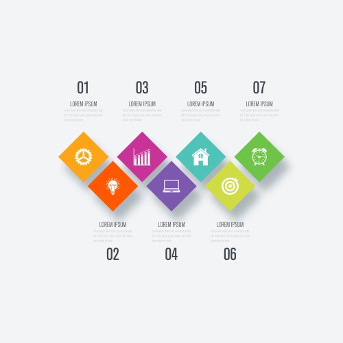 Infographics 7 options Royalty Free Vector Image