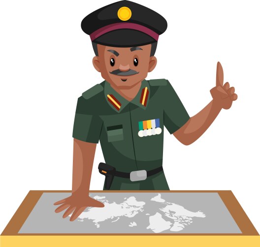 Cartoon army general character set Royalty Free Vector Image