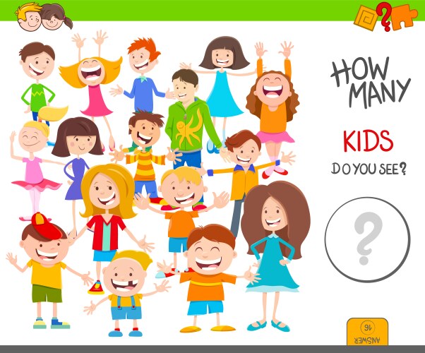 Cartoon education counting game for preschool Vector Image