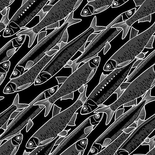 Graphic fish pattern Royalty Free Vector Image