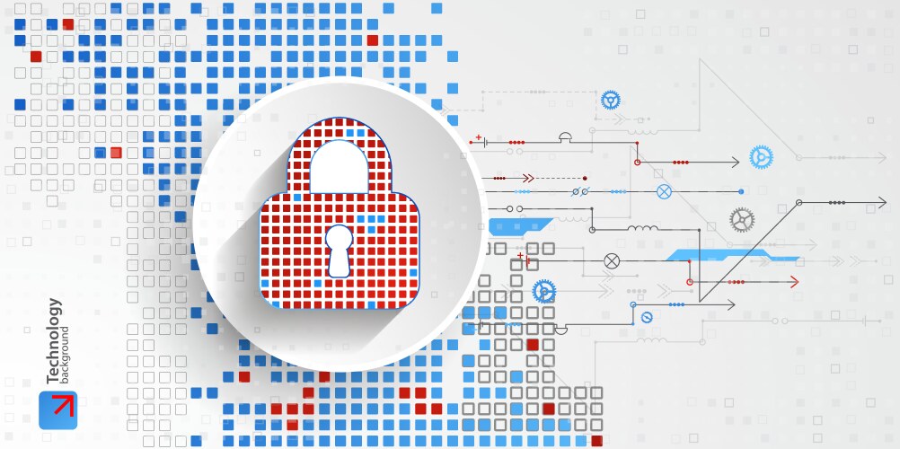 Protection concept of digital and technological Vector Image