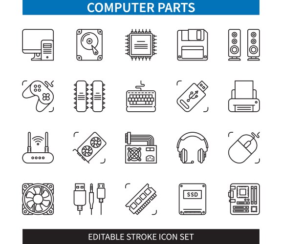 Computer icon set Royalty Free Vector Image - VectorStock