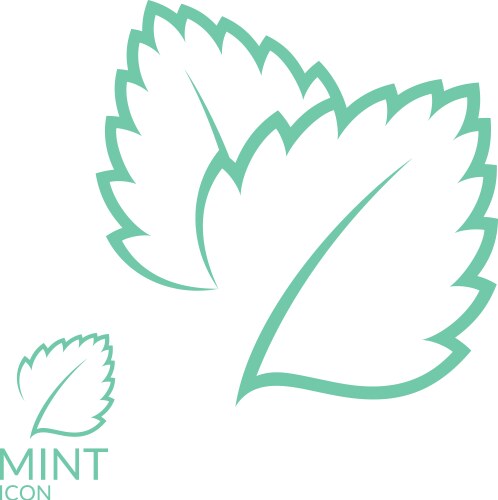 Mint leaves flat icon Royalty Free Vector Image