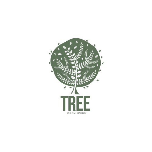 Simple oak tree logo emblem of an design Vector Image