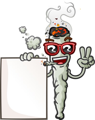 Cartoon joint with sunglasses and a doobie Vector Image