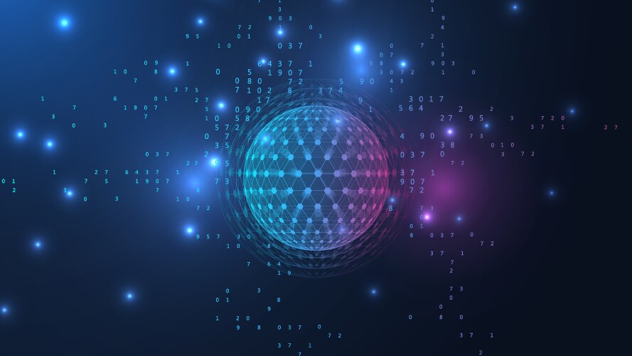 Quantum computing processing artificial Royalty Free Vector