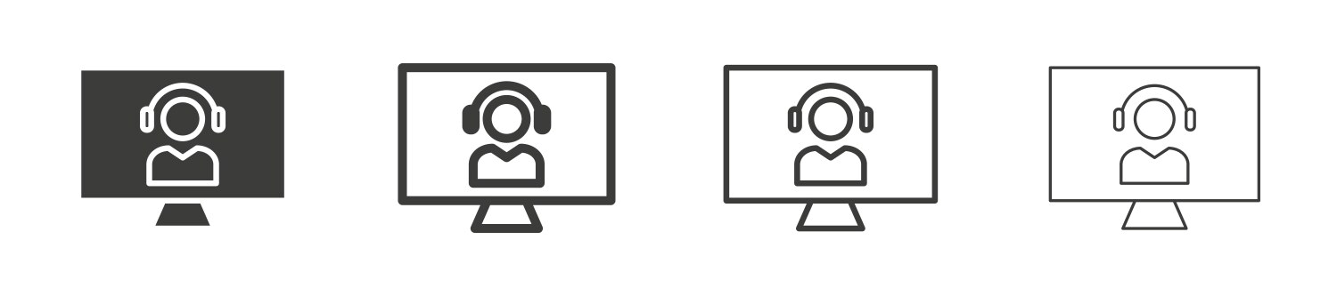 Tech support icon set on white background Vector Image