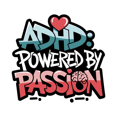 Adhd brains wired differently typography Vector Image