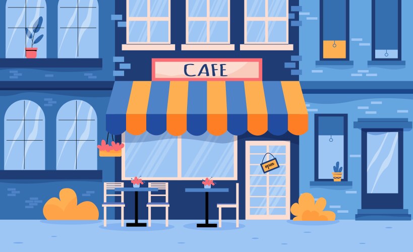 Cafe flat Royalty Free Vector Image - VectorStock