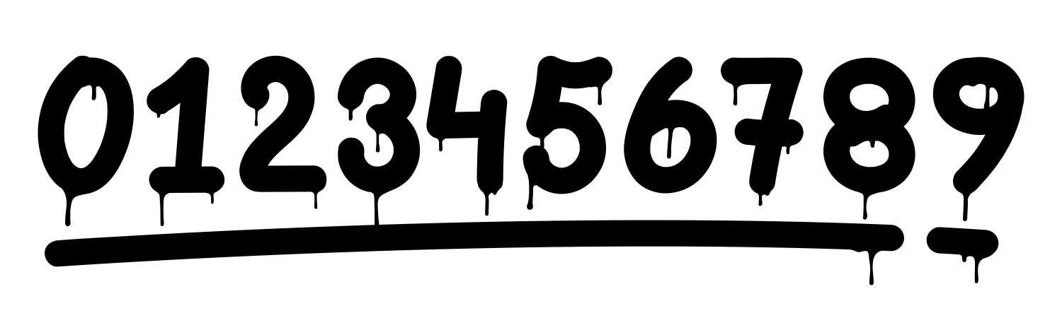 Graffiti Numbers Vector Images (over 4,400)