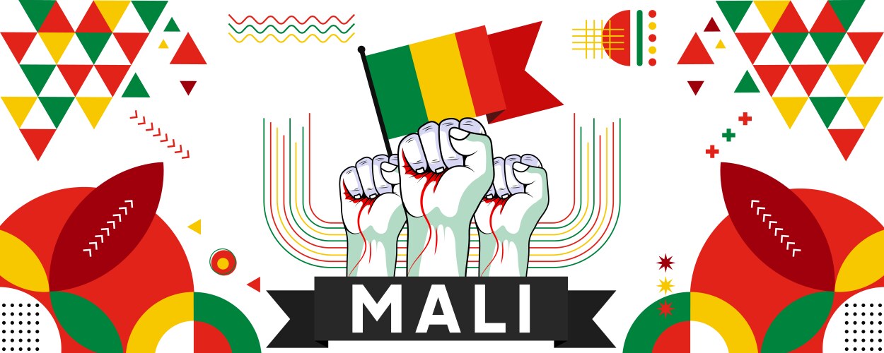 Mali national or independence day banner Vector Image