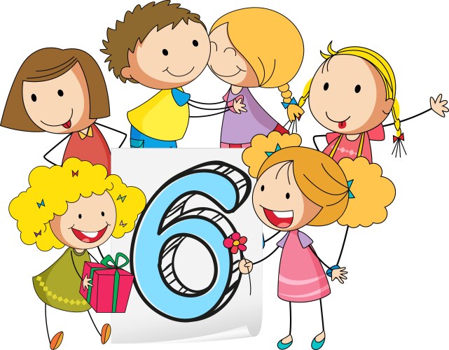 Number 6 Cartoon Vector Images (over 3,100)