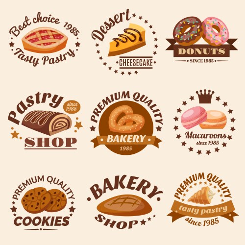 Muffin essential elements set Royalty Free Vector Image