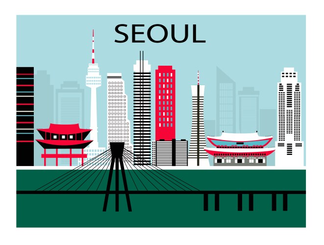 Symbols of seoul Royalty Free Vector Image - VectorStock