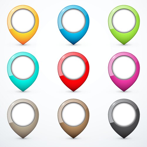Set of colored map pins Royalty Free Vector Image