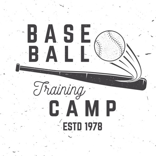 Ball and two baseball bats vintage black emblem Vector Image