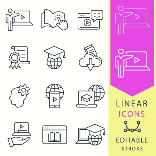 Learning icons Royalty Free Vector Image - VectorStock