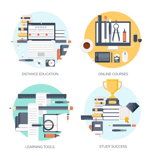 Learning process research motivation study Vector Image