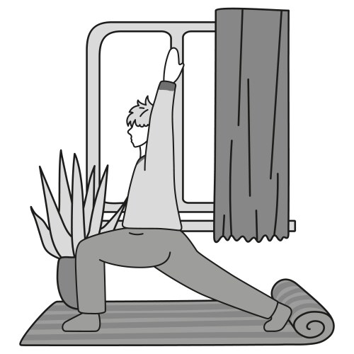 People doing cardio exercises and workout routine Vector Image