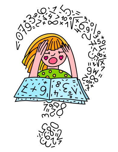 Dyscalculia concept math disability banner Vector Image