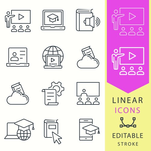 Learning icons Royalty Free Vector Image - VectorStock