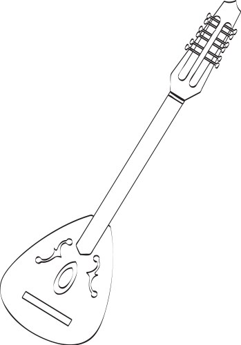 Isolated laud icon musical instrument Royalty Free Vector