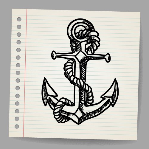 Gold anchor Royalty Free Vector Image - VectorStock