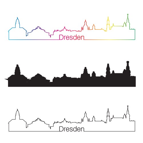 Germany dresden architecture city skyline Vector Image