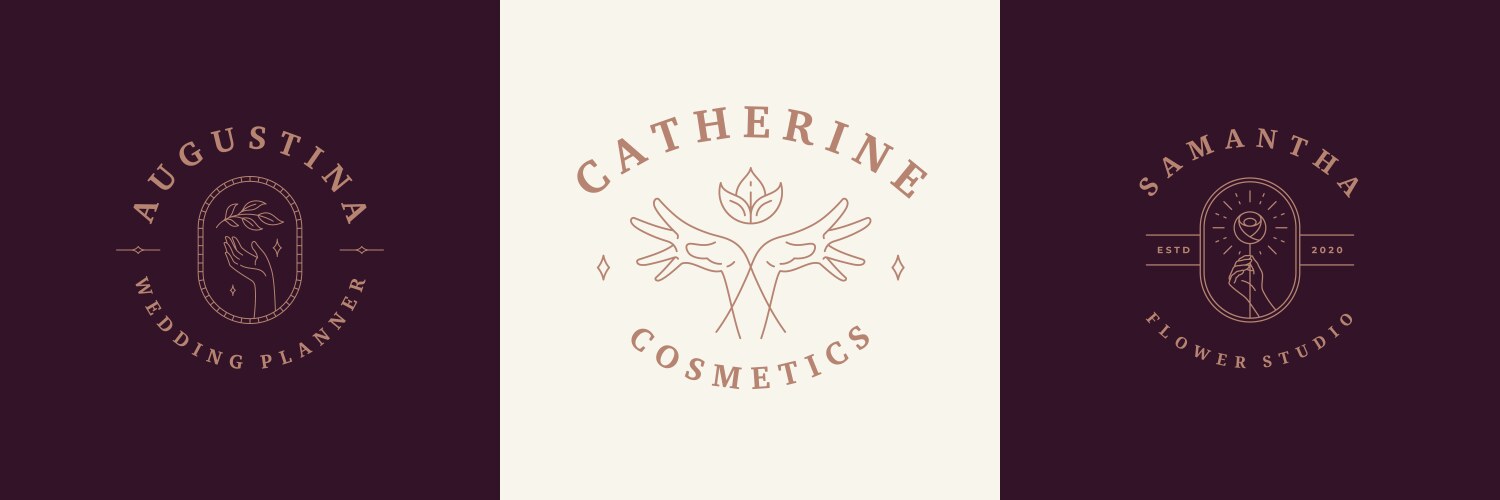 Feminine logos emblems design templates set Vector Image