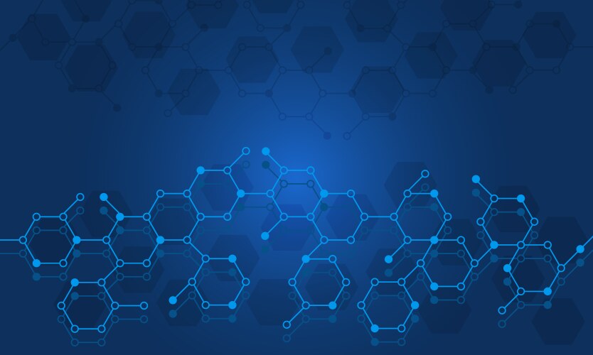 Hexagonal orange background with process flow Vector Image