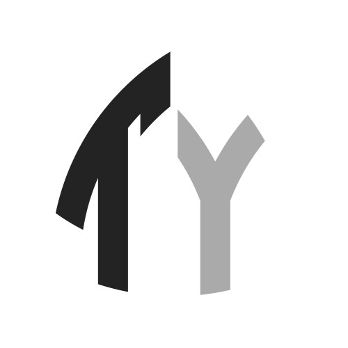 Modern ty letter logo design with geometric Vector Image