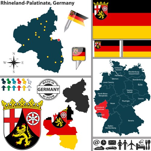 Germany Map with City Boundaries Royalty Free Vector Image