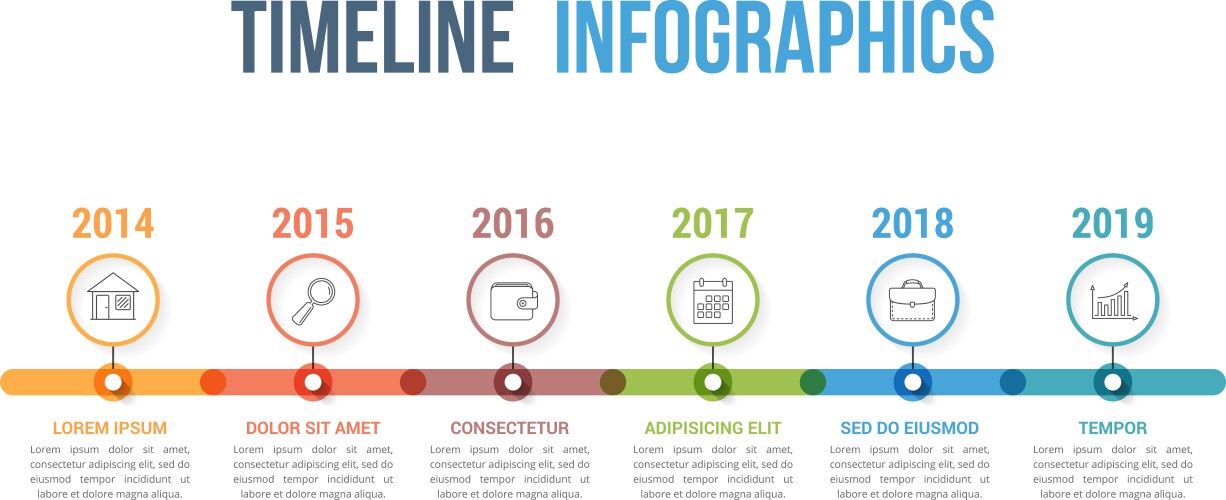 Timeline infographics Royalty Free Vector Image