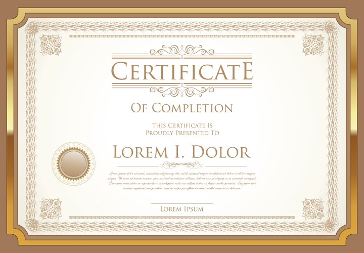 Vertical template of diploma Royalty Free Vector Image