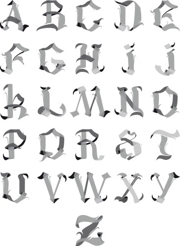 Seamless pattern of ornate gothic letters Vector Image