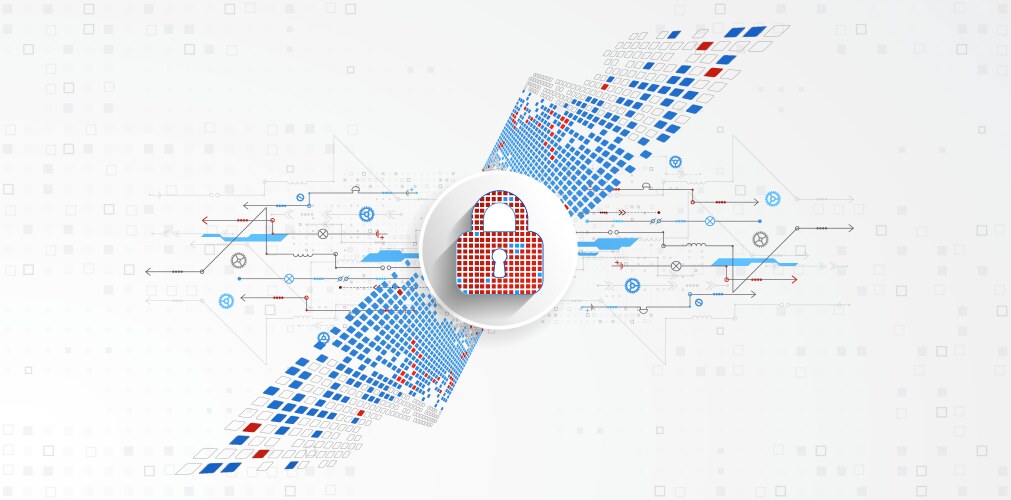 Protection concept of digital and technological Vector Image